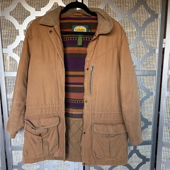 Cabela's | Jackets & Coats | Cabelas Tan Field Jacket With Striped ...